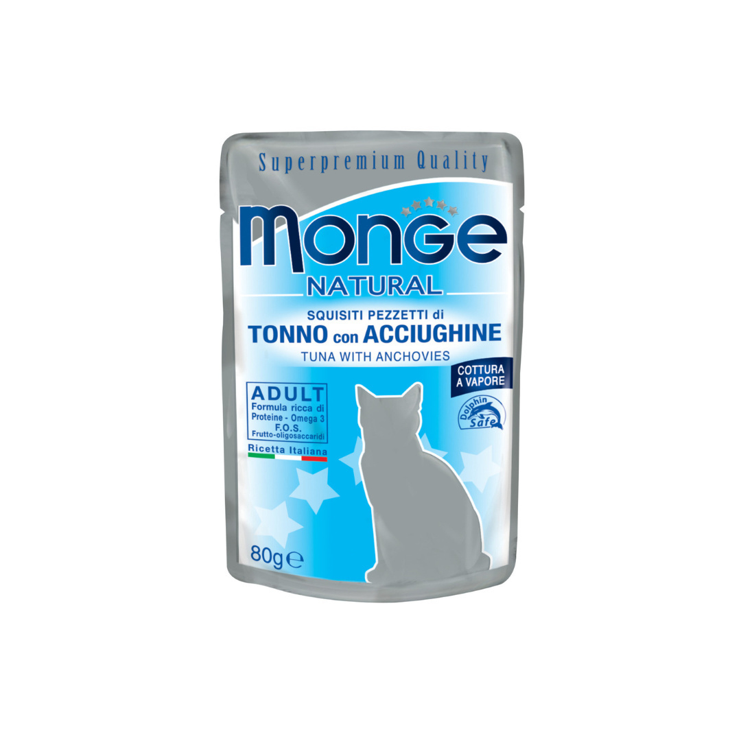 Monge Natural - Tuńczyk z anchois w galaretce 80g - Koci sklep ...